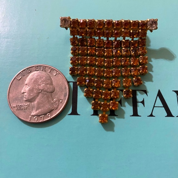 Jewelry | Vintage Orange Rhinestones Brooch | Poshmark